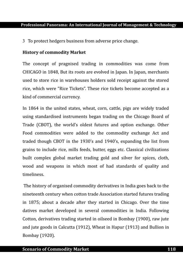 Scenario of commodity market | PDF