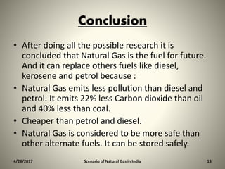 Scenario of natural gas in india | PPT