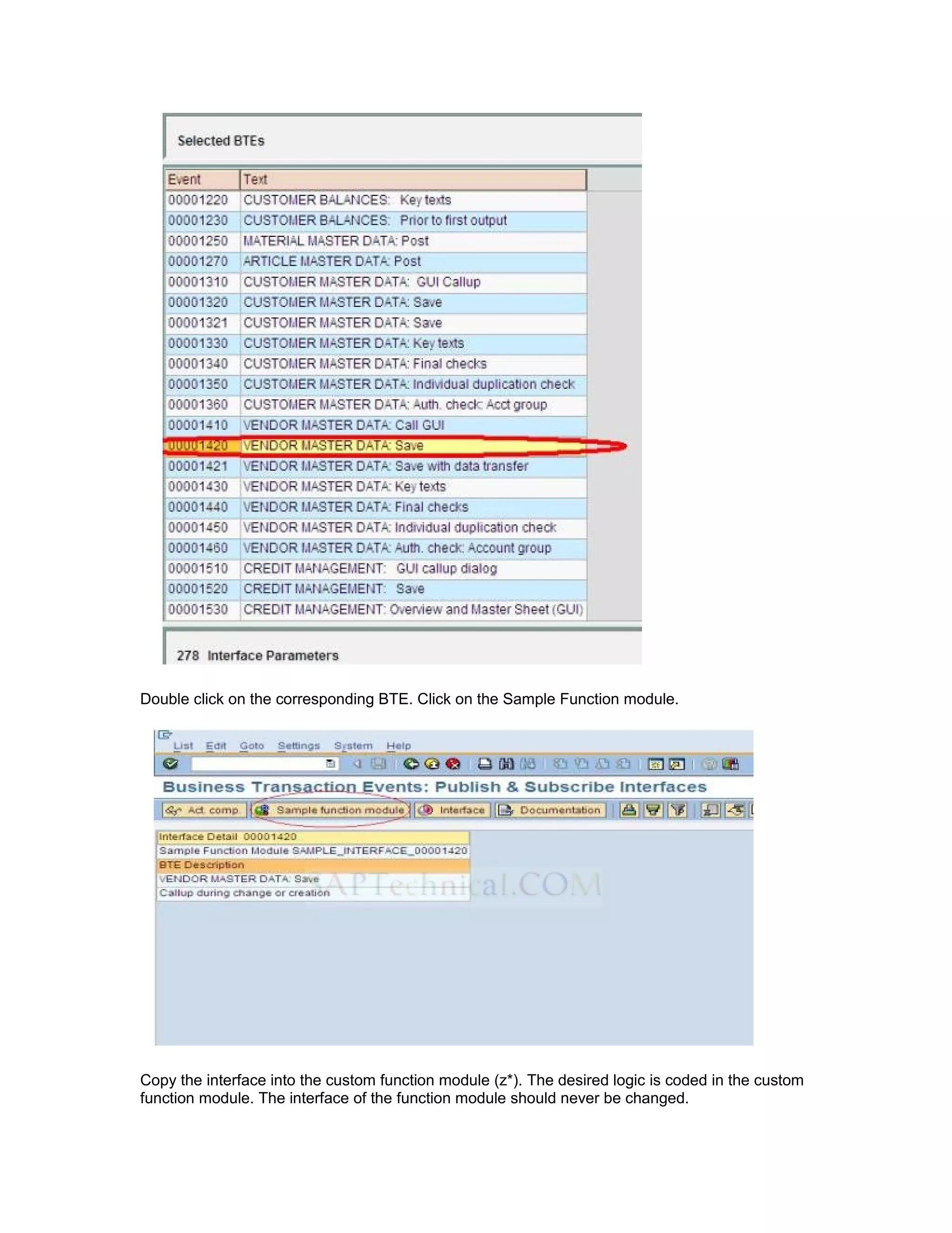 Scenario on business transaction events | DOC