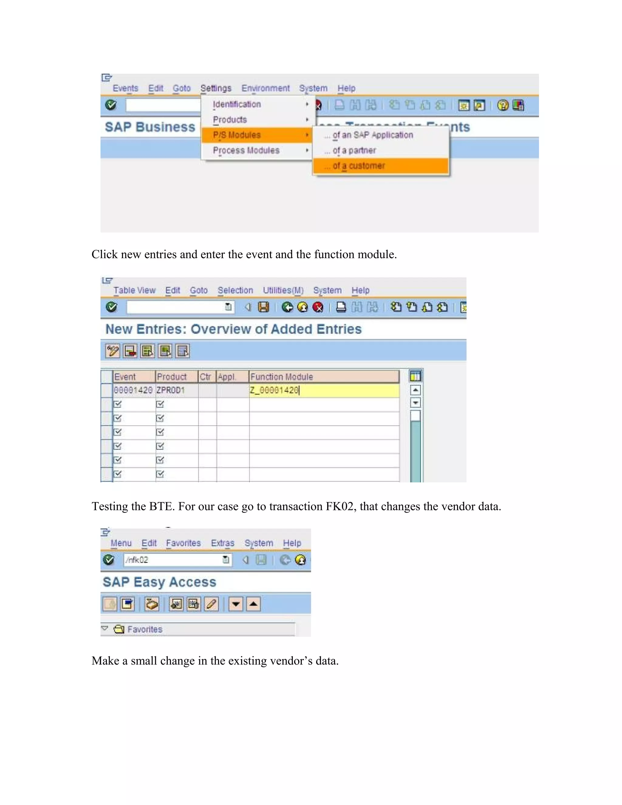 Scenario on business transaction events | DOC