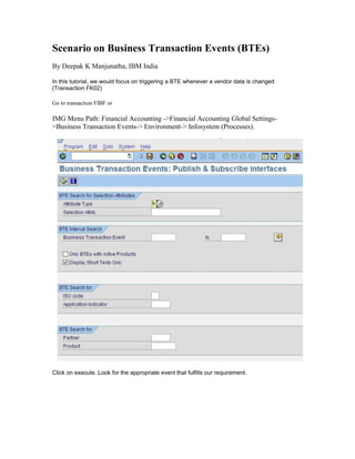 Scenario on business transaction events | DOC