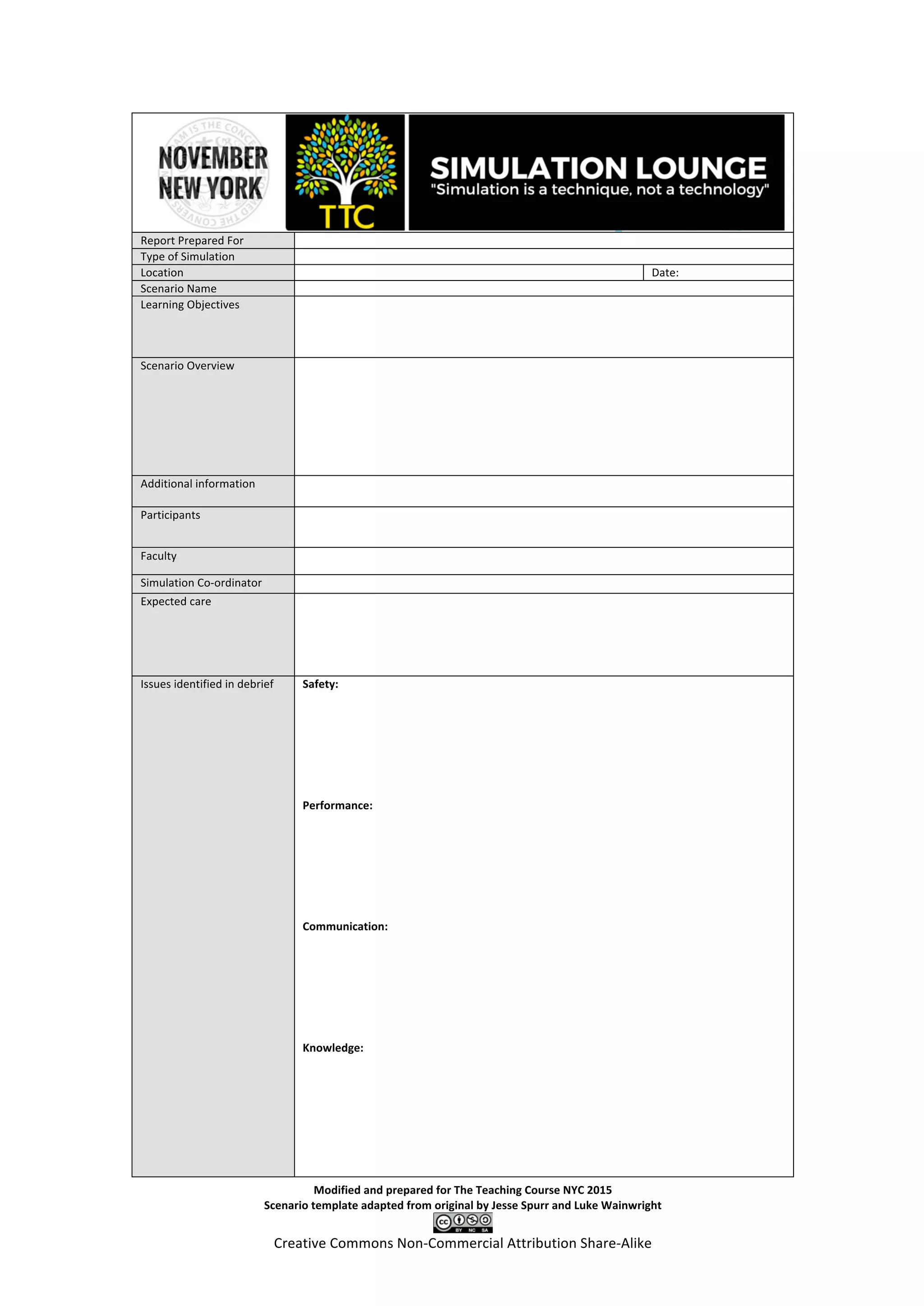 Scenario report template TTCNYC15 | PDF