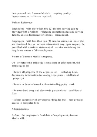 SCENARIOSamson Media is a publisher of several upmarket fash.docx