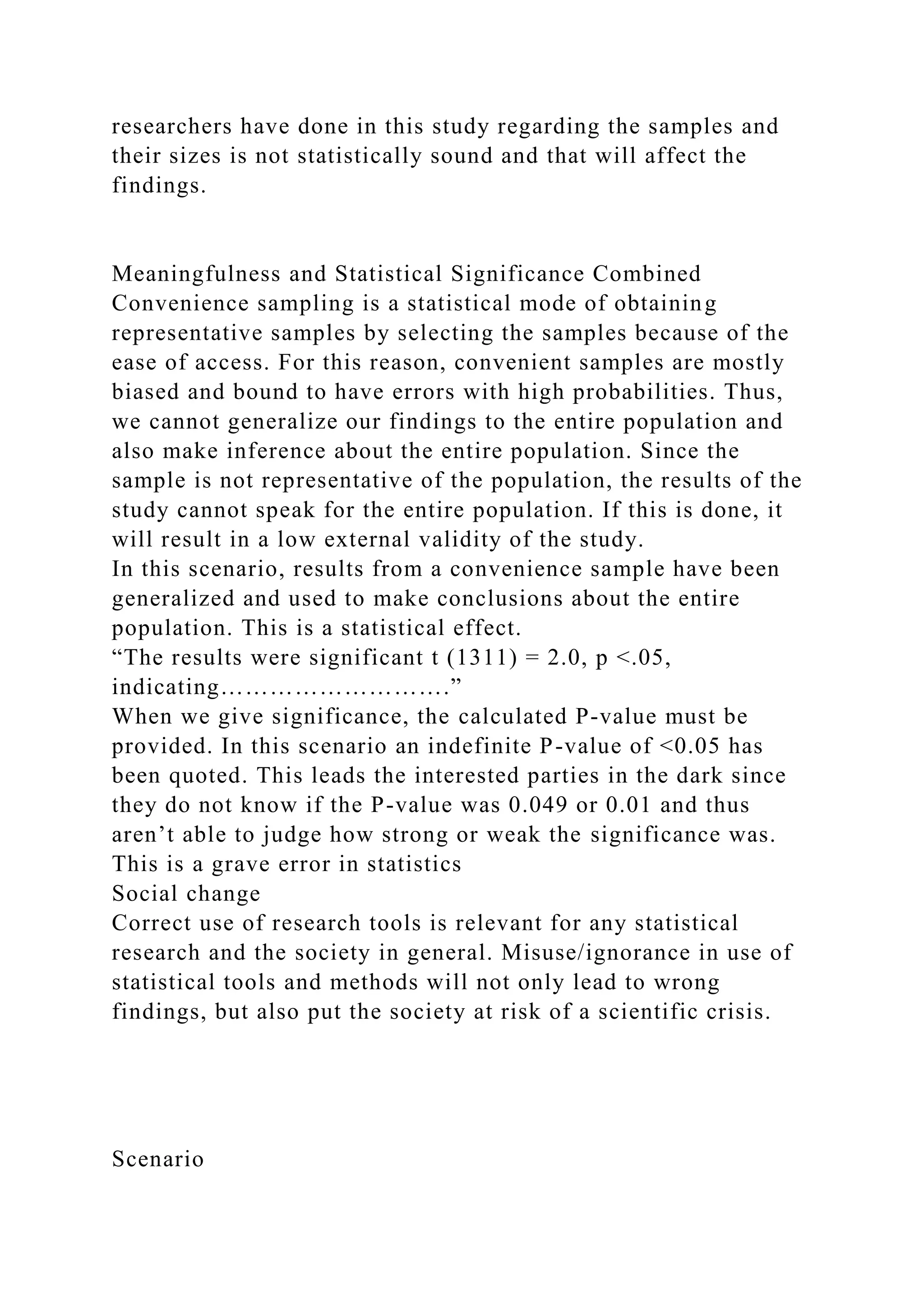 ScenarioStatistical significance is found in a study, but the ef.docx