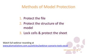 Scenario Tools in Excel - Plum Solutions | PPTX