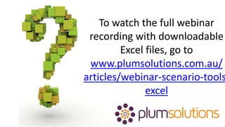 Scenario Tools in Excel - Plum Solutions | PPTX
