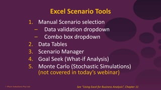 Scenario Tools in Excel - Plum Solutions | PPTX