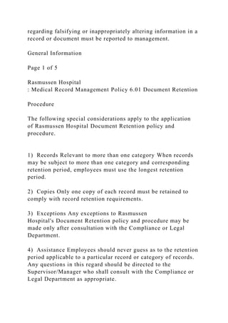 ScenarioYou are the manager of the Medical Records Department at.docx