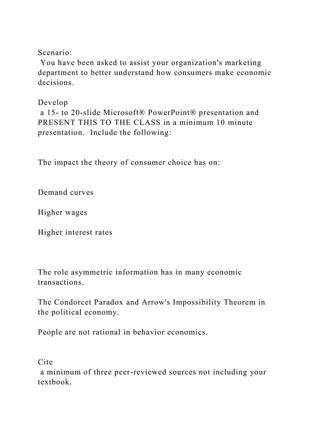 Scenario You have been asked to assist your organizations market.docx