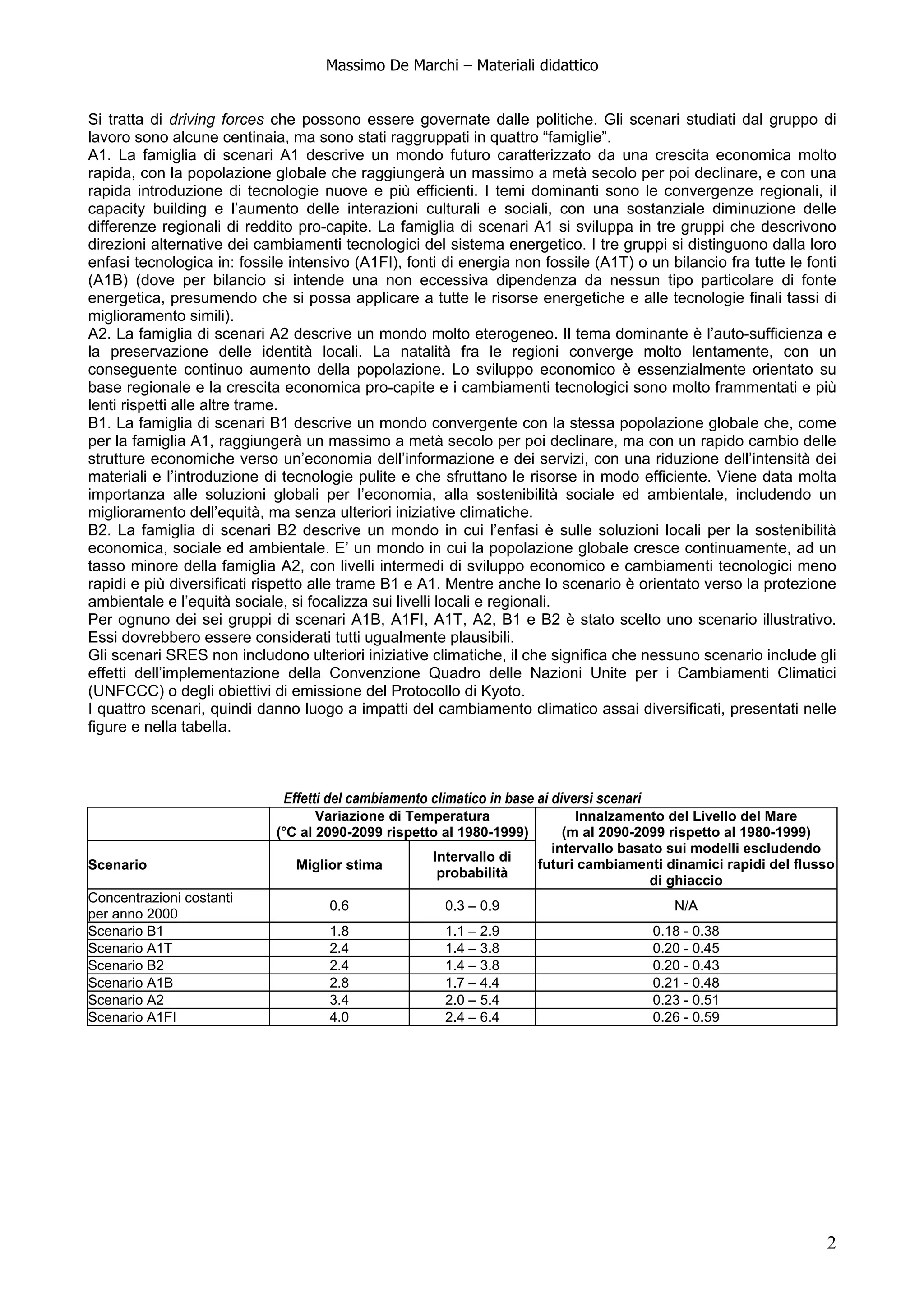 Scenari SRES | PDF
