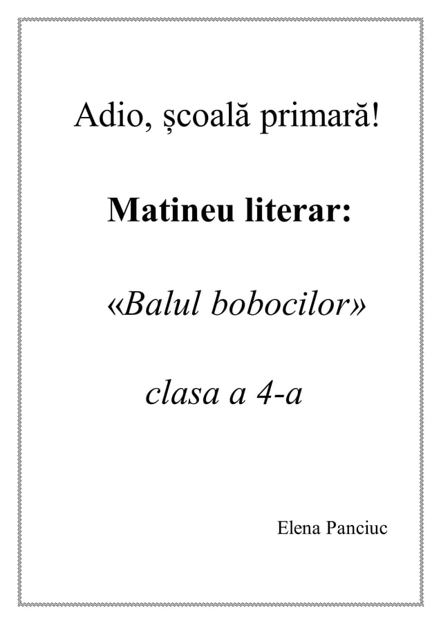 Scenariu -balul bobocilor | DOCX