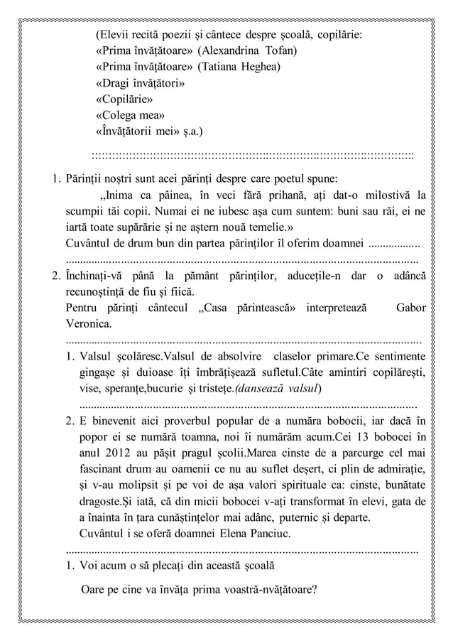 Scenariu -balul bobocilor | DOCX