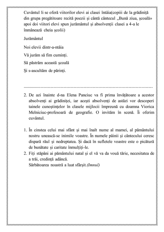 Scenariu -balul bobocilor | DOCX