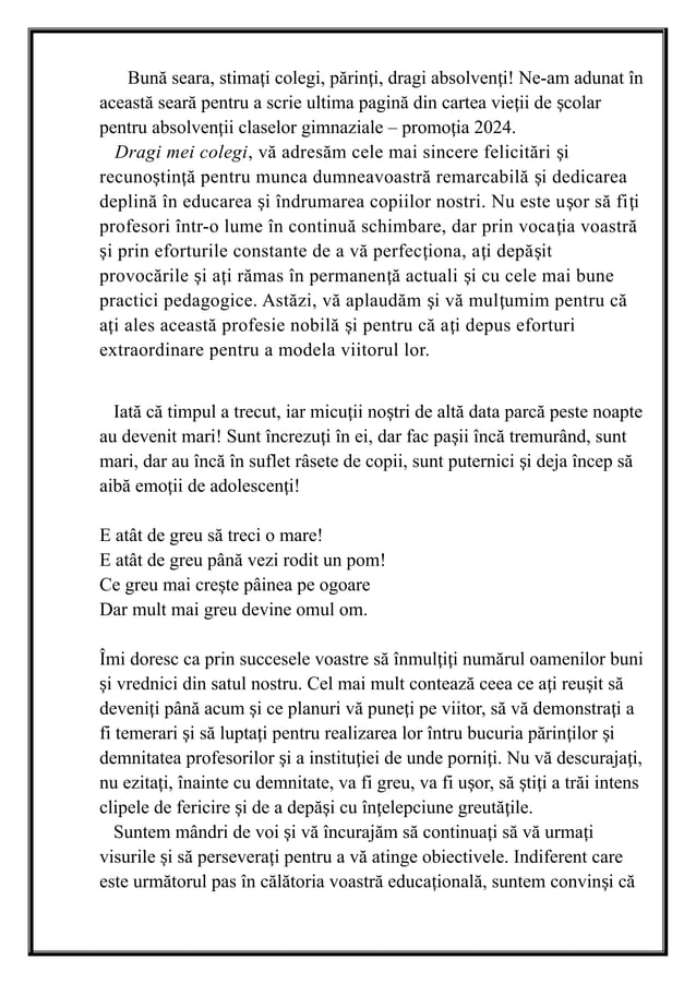 Scenariu Balul de absolvire activitate 2023 | DOCX