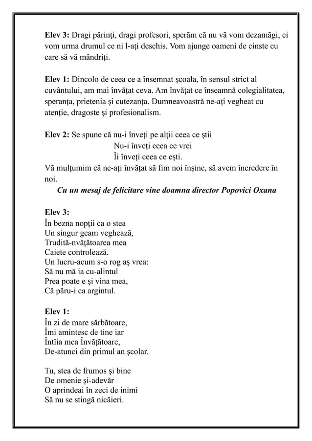 Scenariu Balul de absolvire activitate 2023 | DOCX