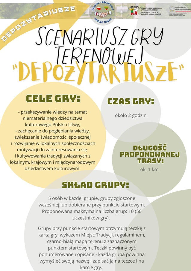 Scenariusz gry terenowej "Depozytariusze" | PDF | Board Games and Puzzles | Games and Puzzles