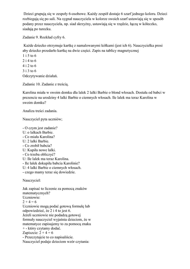 Scenariusz zajęć zintegrowanych dla klasy | DOCX | Pets