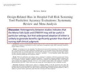 Comparison of a fall risk assessment tool with nurses’ judgment alone | PPT