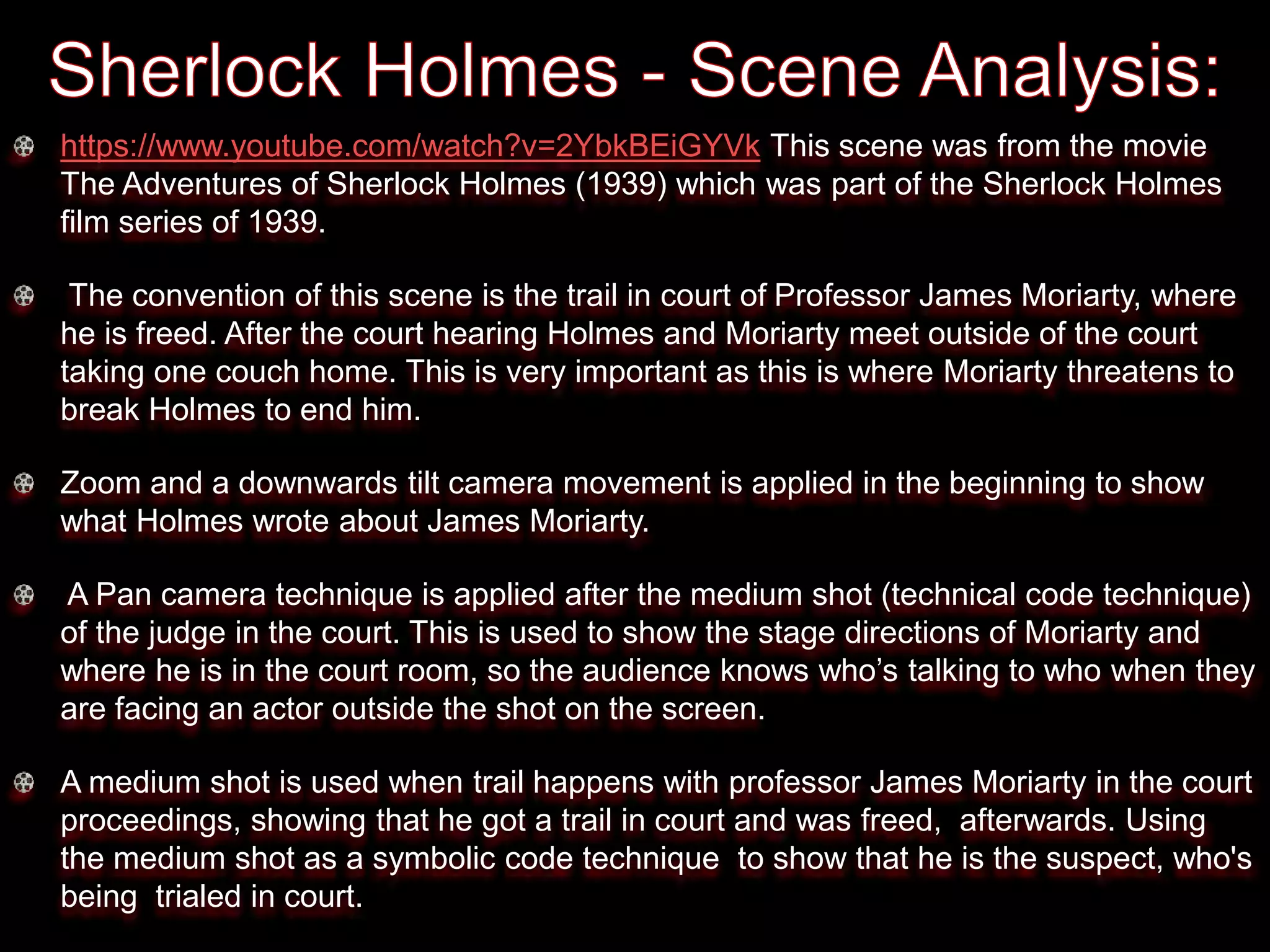 Scene analysis.Sherlock holmes | PPTX