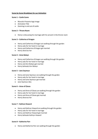 Scene by Scene Breakdown for our Animation | PDF