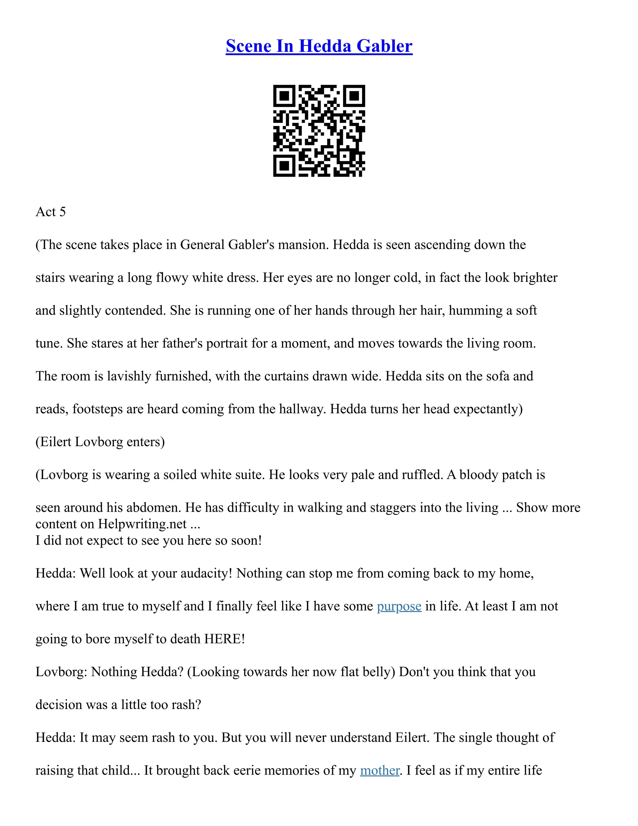 Scene In Hedda Gabler | PDF