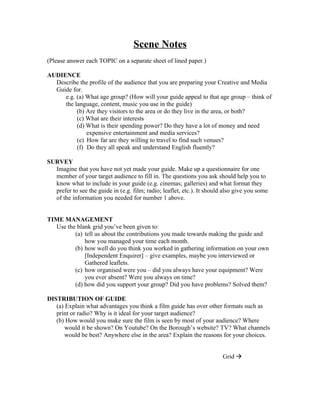 Scene notes outline | PDF