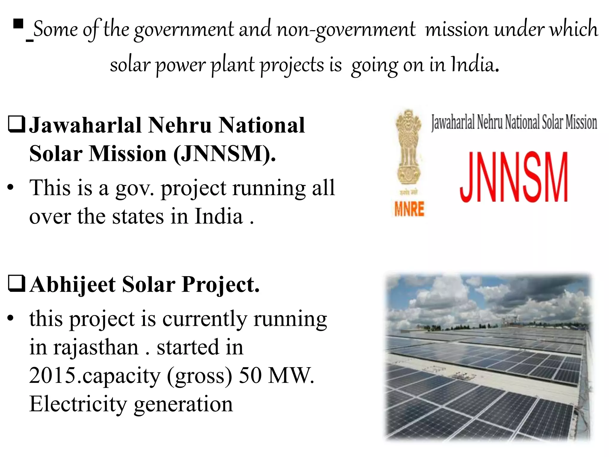 Scenario of solar power plant in india | PPTX