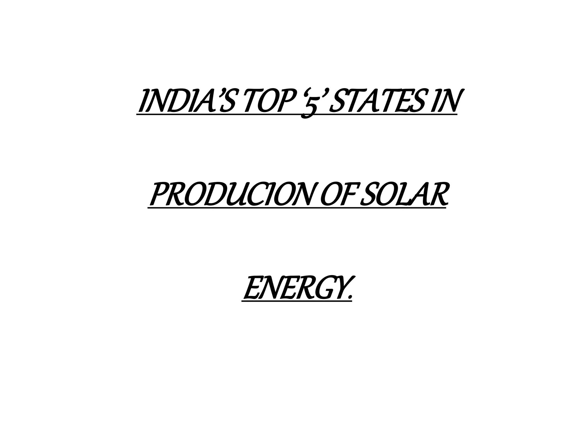 Scenario Of Solar Power Plant In India Ppt