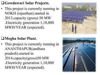 Scenario of solar power plant in india | PPTX
