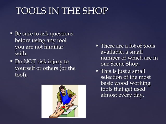 Scene shop tools | PPT
