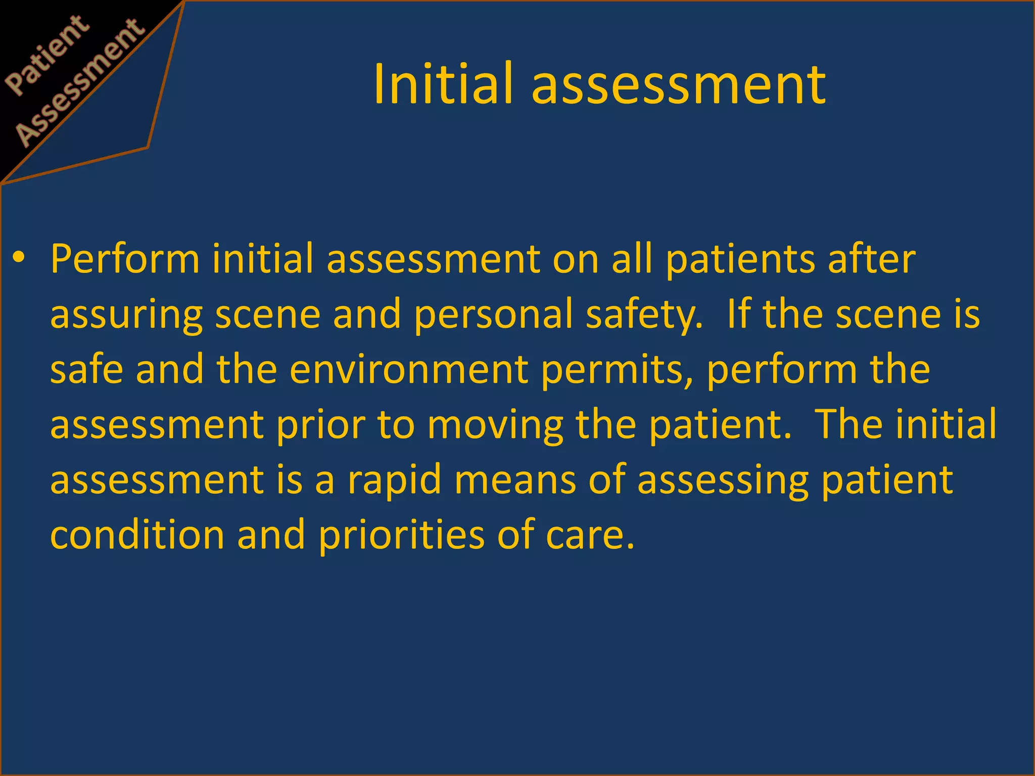 Scene size up and initial assessment | PPTX