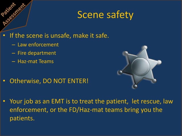Scene size up and initial assessment | PPTX | First Aid | Injuries