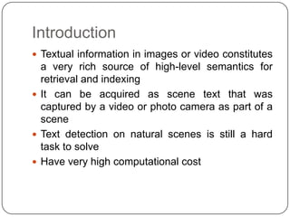 Scene Text Detection on Images using Cellular Automata | PPT