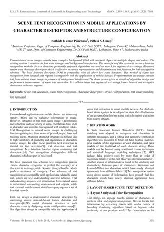 Scene text recognition in mobile applications by character descriptor and structure ...