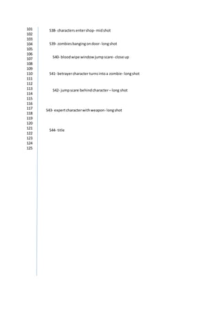 Scene walkthrough timeline | DOCX | Documentary | Genres
