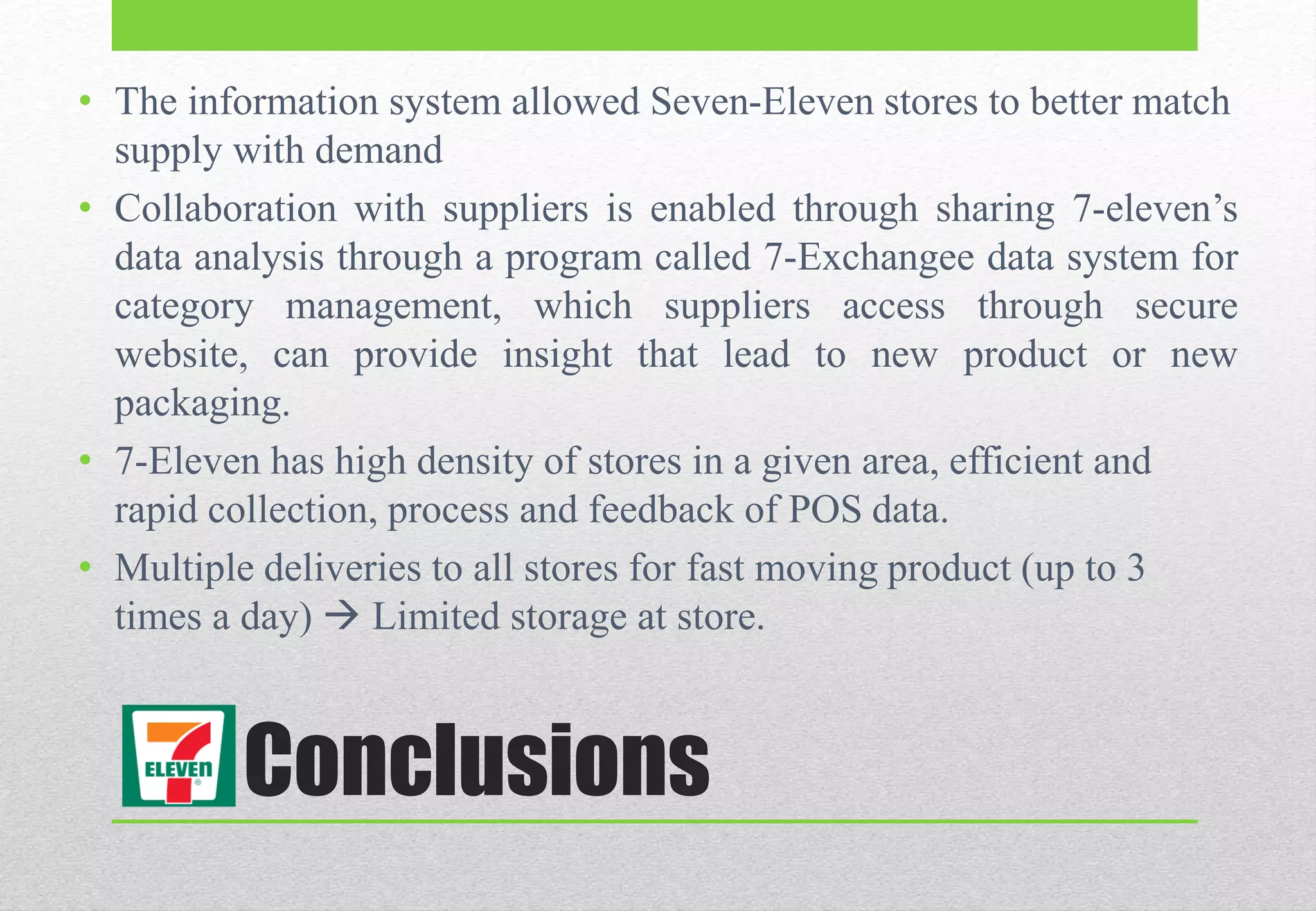 Supply Chain Strategy at 7-Eleven | PPTX