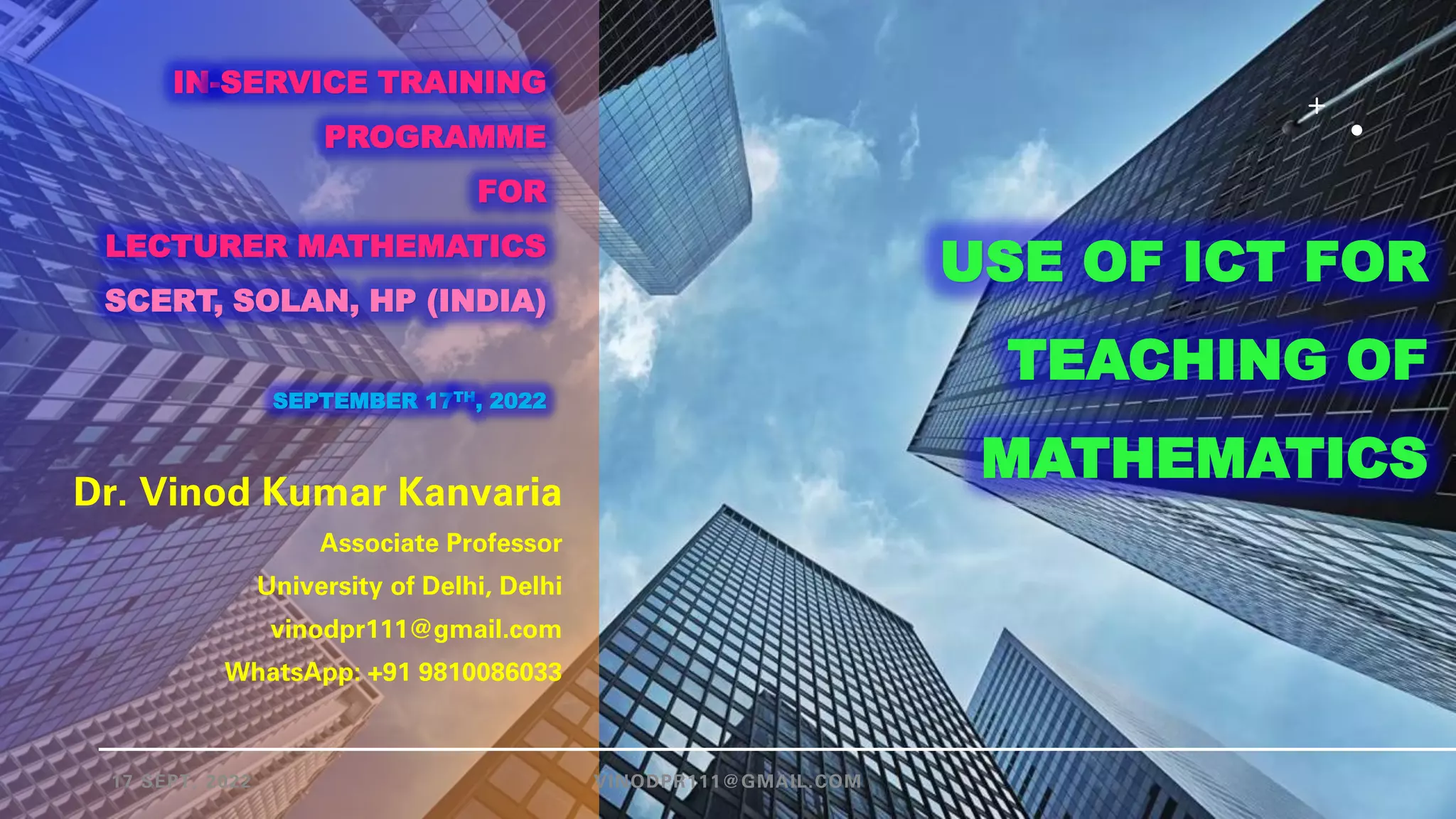 Use of ICT for Teaching of Mathematics at SCERT HP Sept 2022 | PPT