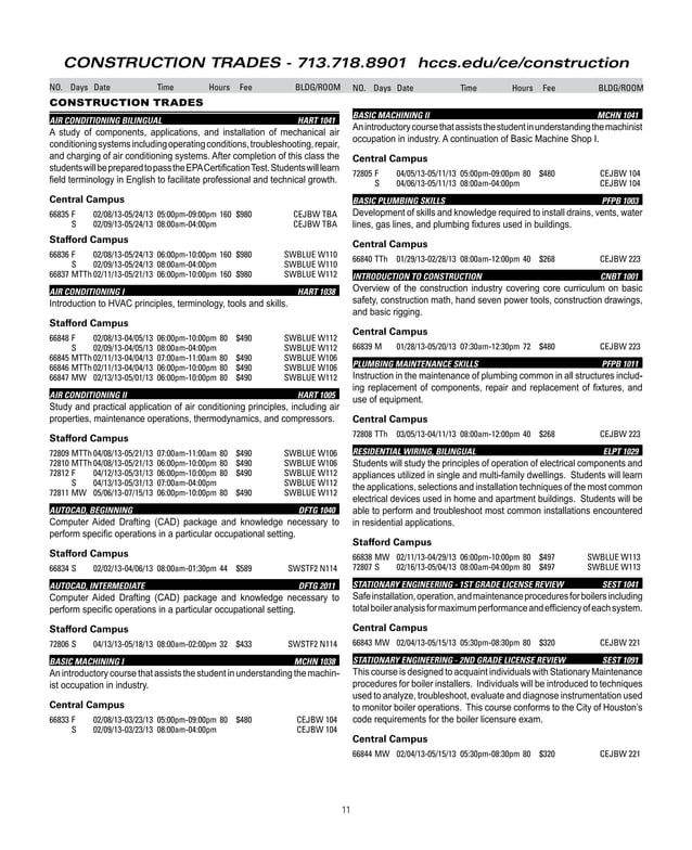 HCC Continuing Education Schedule | PDF