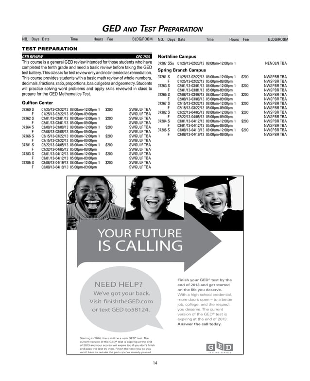 HCC Continuing Education Schedule | PDF