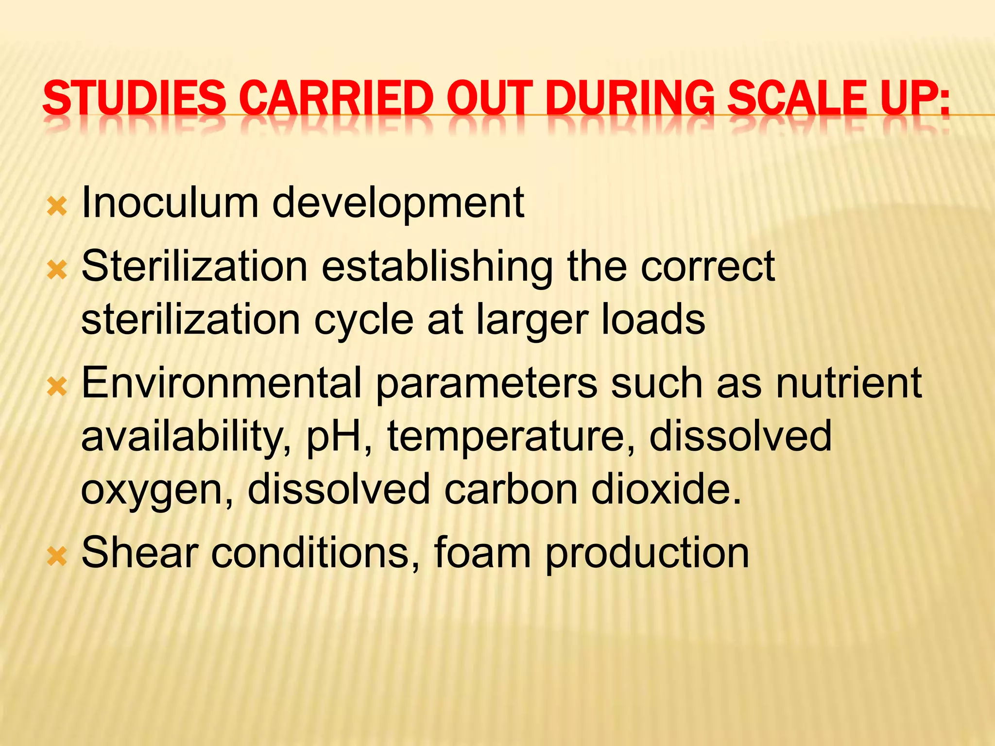 Scale up of fermentation | PPTX