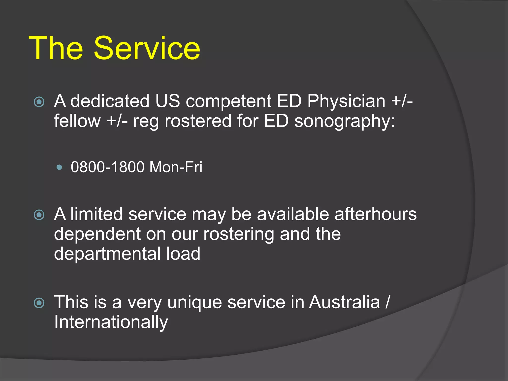 SCGH ED ultrasound service 2016.1 | PPT