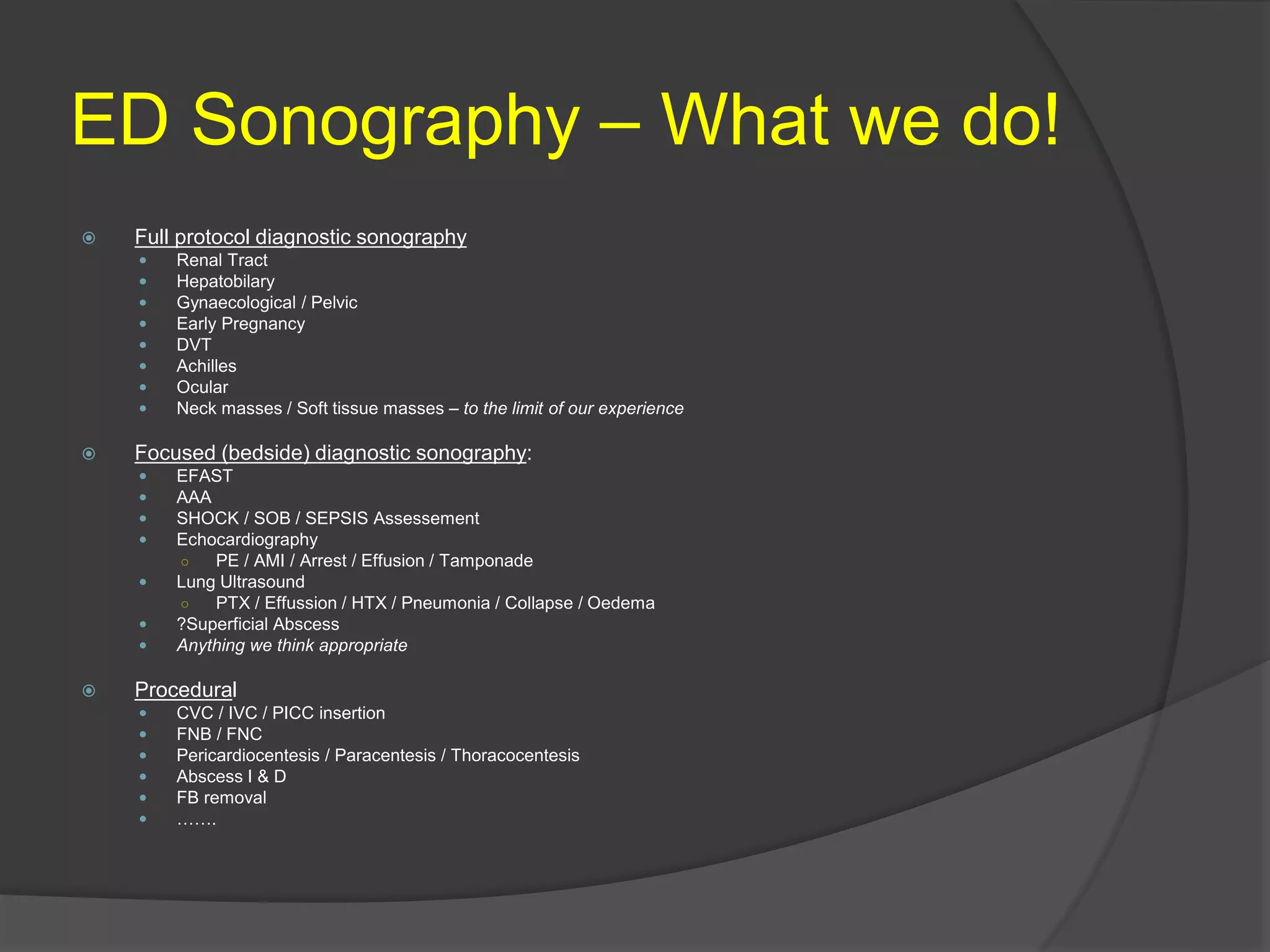SCGH ED ultrasound service | PPTX