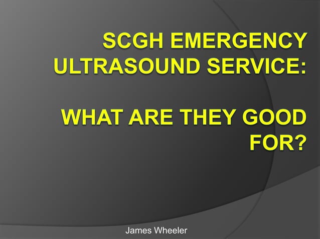 SCGH ED ultrasound service | PPT