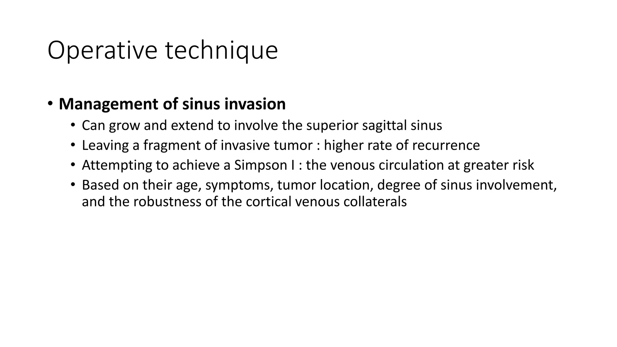 Sch 33 surgical approach to falcine meningioma | PPTX