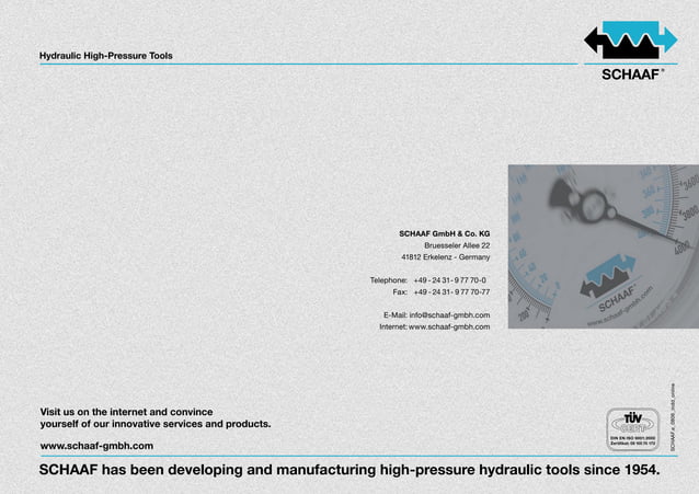 Schaaf corpo brochure with india address | PDF