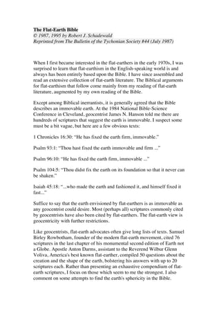 Schadewald the flat earth bible | PDF