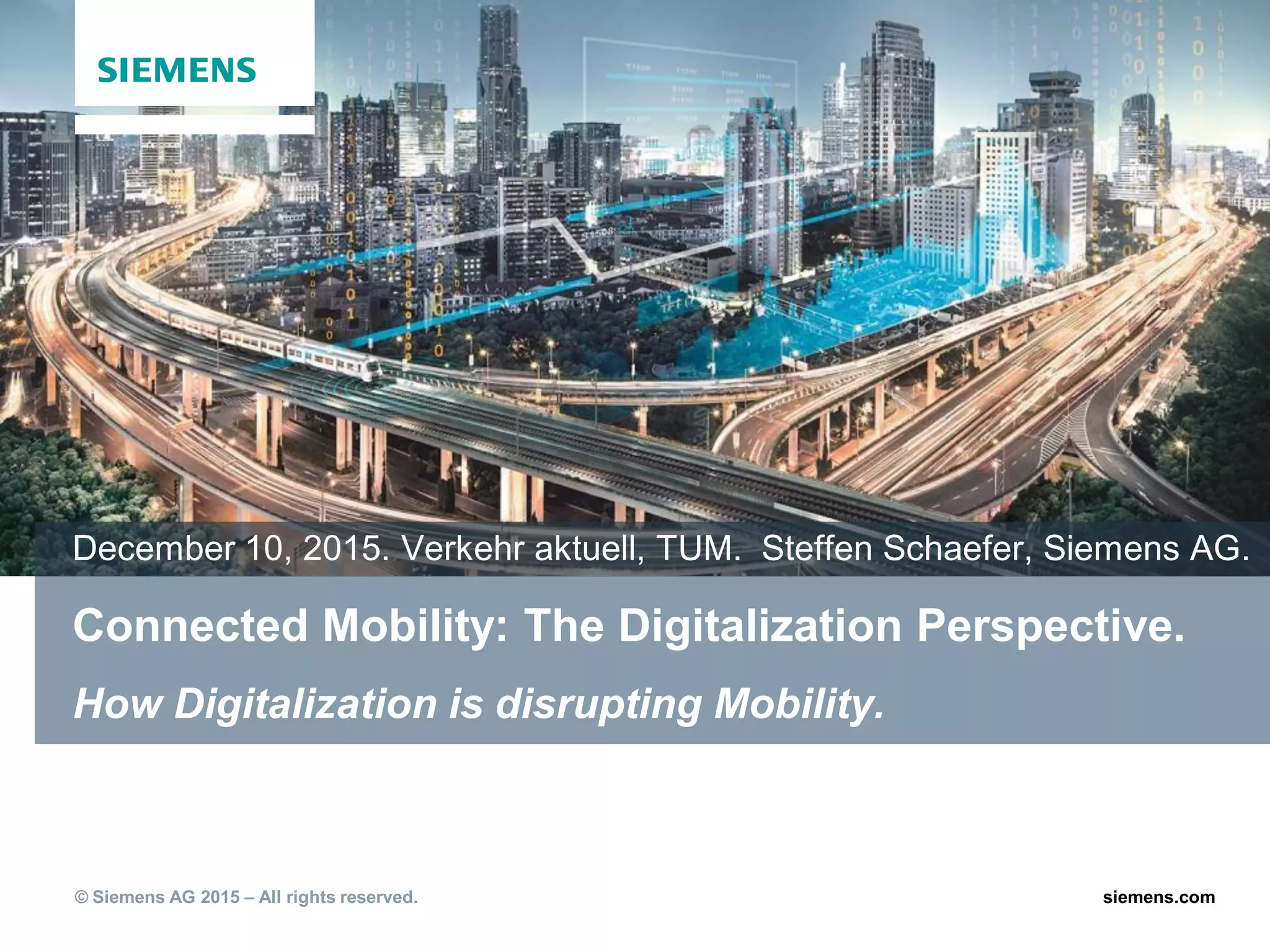 Connected Mobility: The Digitalization Perspective | PDF