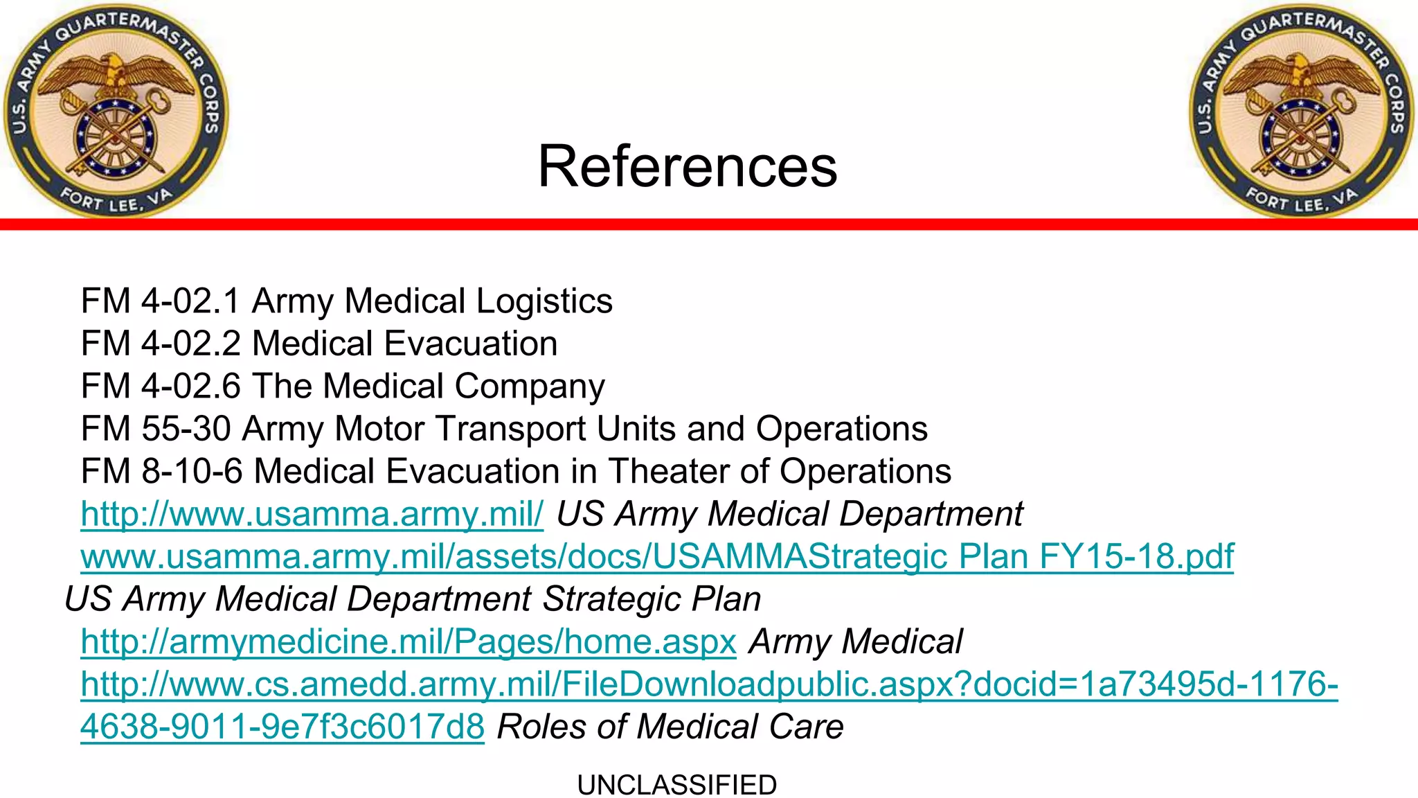 Army Medical Logistics and Operations | PPTX