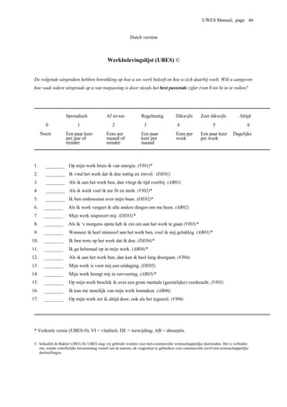 Schaufeli & bakker test manual uwes | PDF