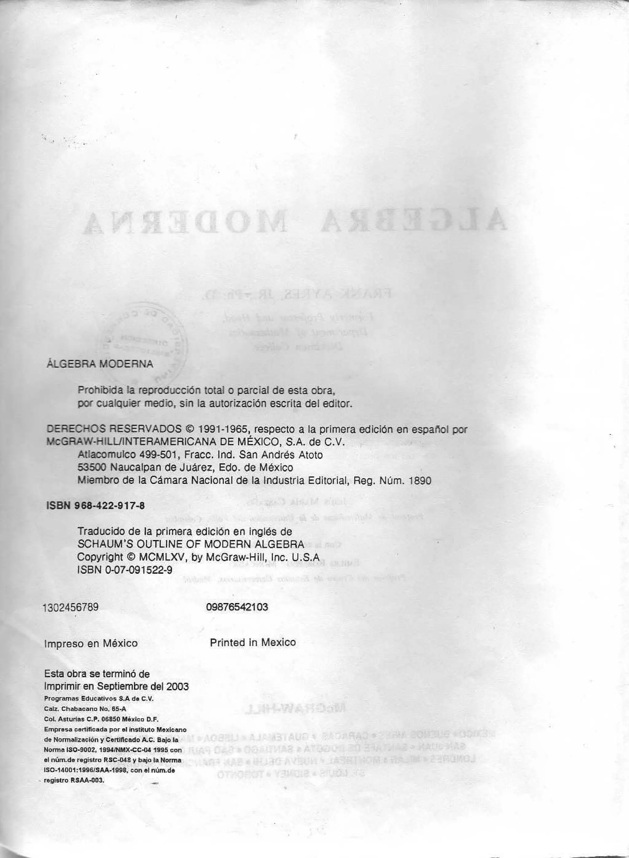 ~$[Schaum frank ayres] algebra moderna | PDF